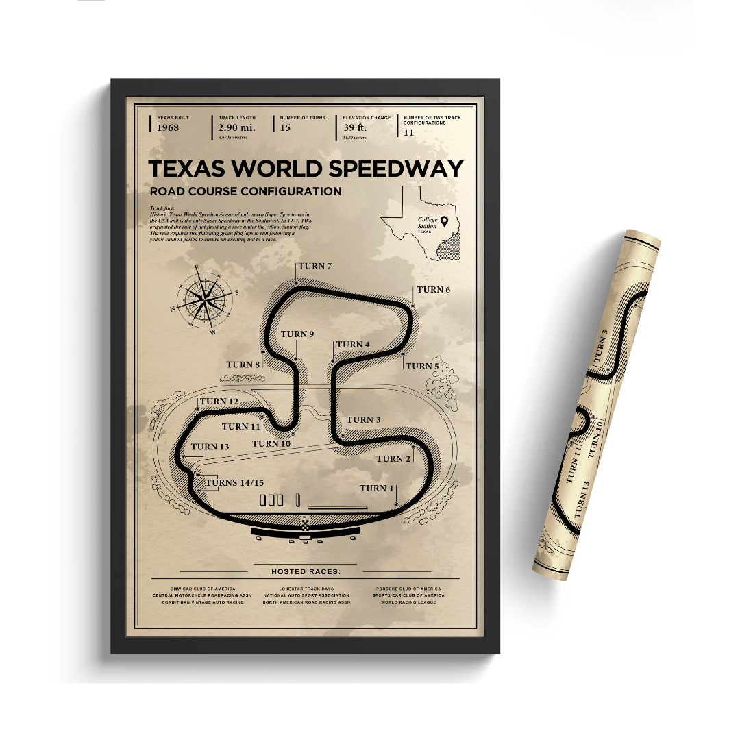 Texas World Speedway - Vintage Racetrack – Racing Canvas Co